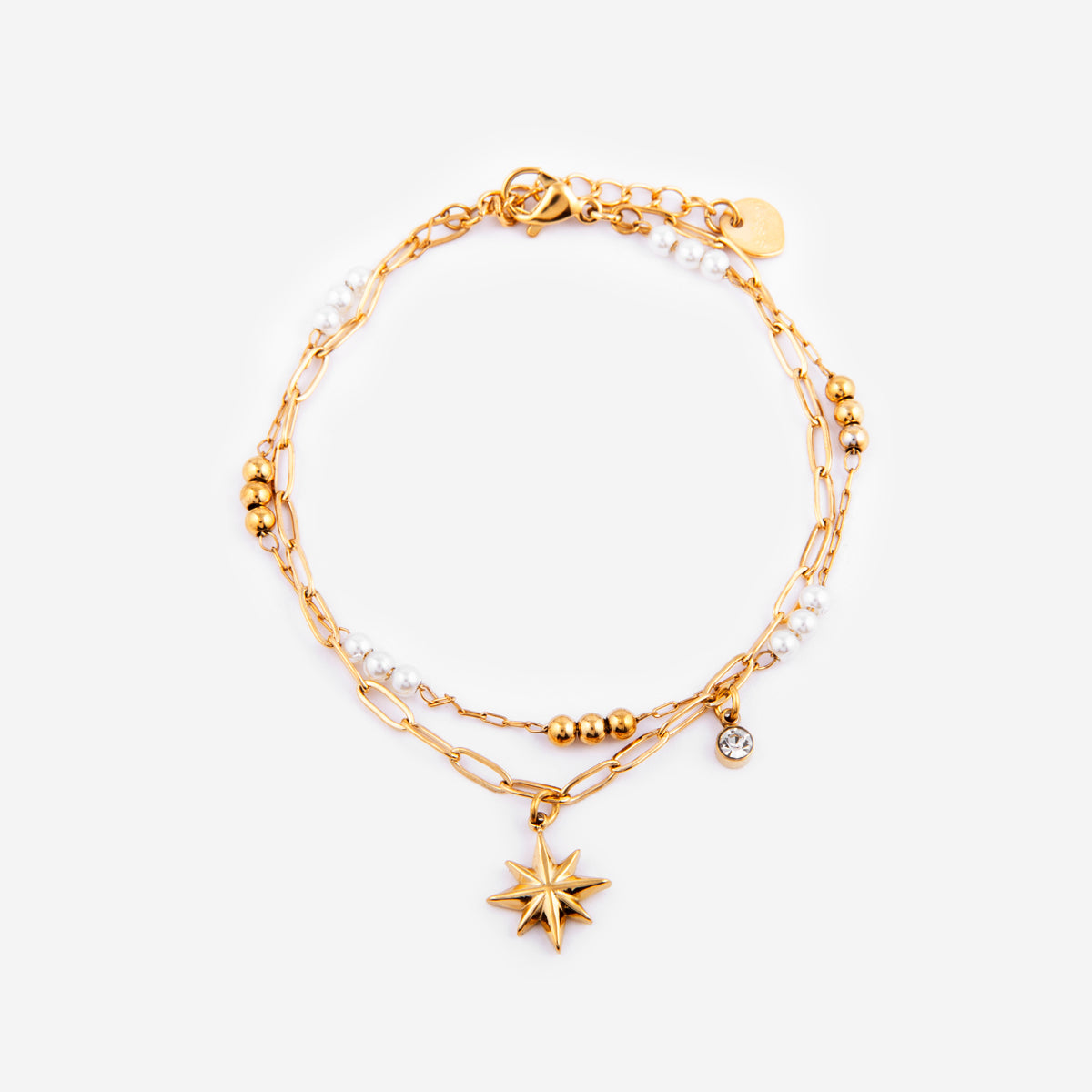 Bracelet Chainette Double Rangs Perles – APRIZO