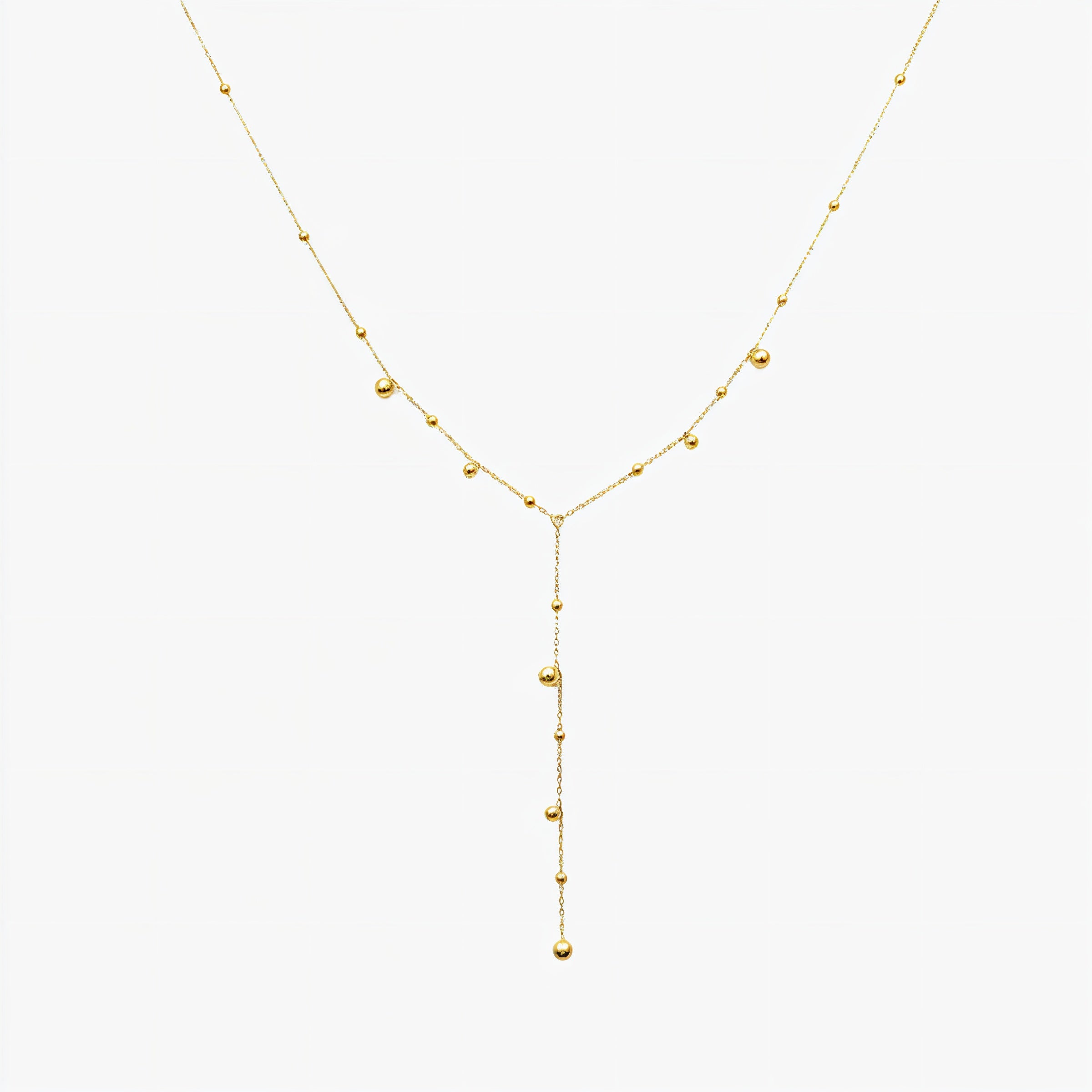 Collier Long à Pampilles Avec Perles Rondes – APRIZO